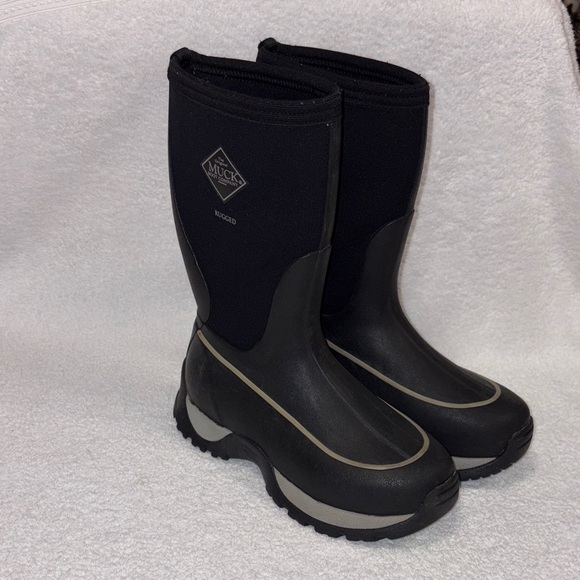 Muck Boots | Shoes | Muck Black And Gray Waterproof Rugged Boots Size 4 ...